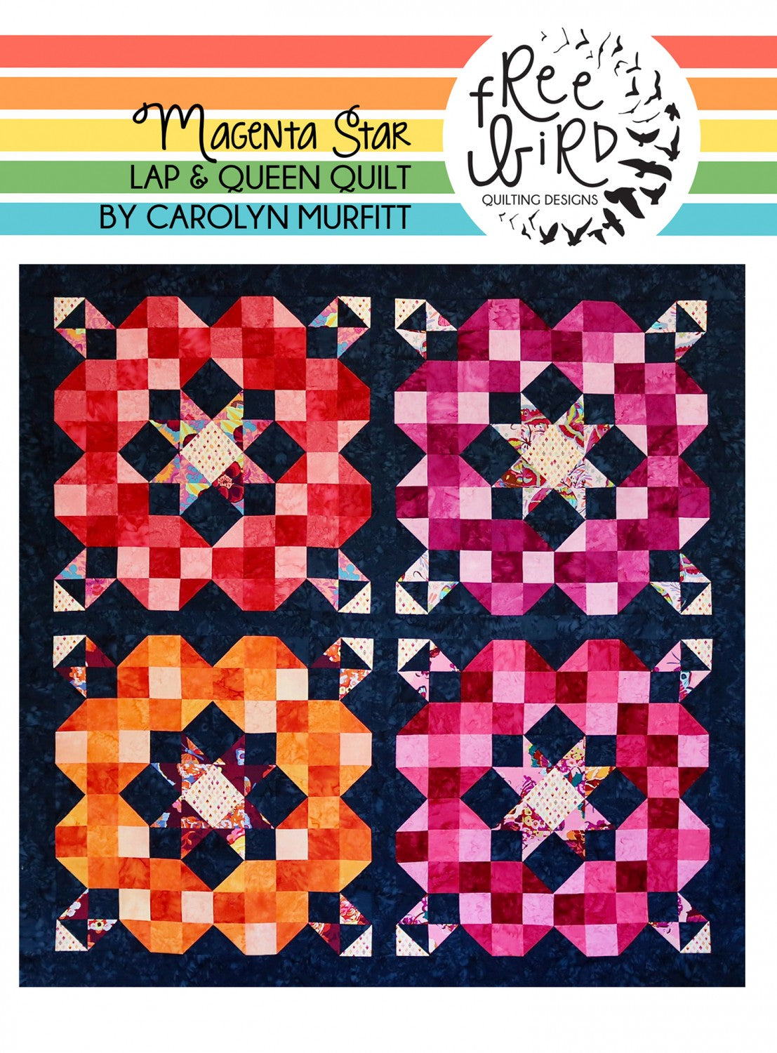 Magenta Star Quilt Pattern by Free Bird Quilting Designs – Modern Quilt Co.