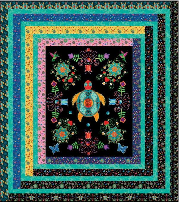 Truth by Tracey Metallic Designs : Log Cabin Quilt Front Shop Sample ...